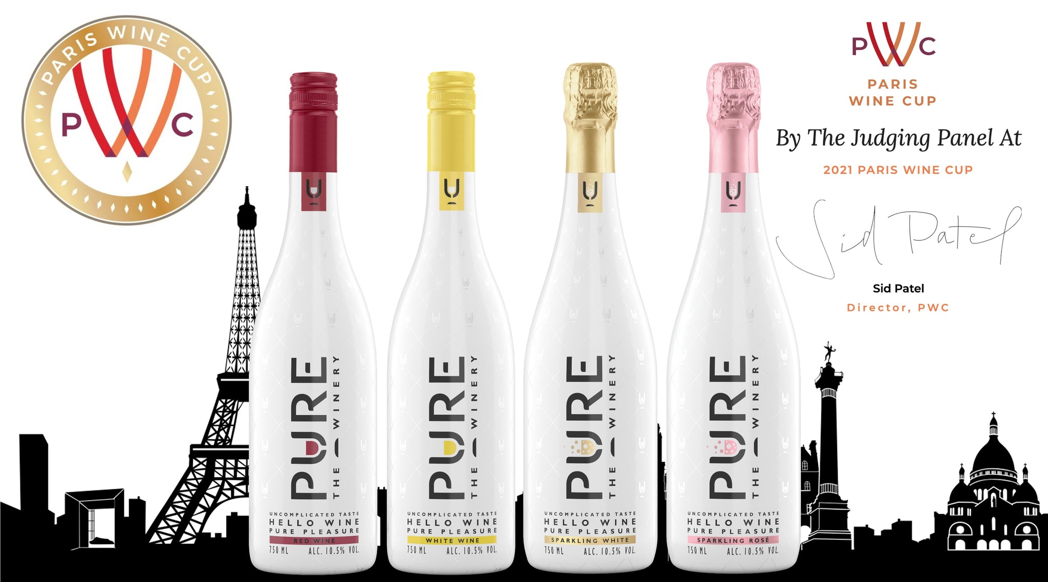 PURE The Winery wins three medals at the Paris Wine Cup